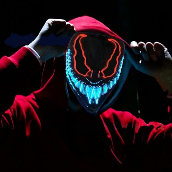 Other | New Halloween Led Light Up Neon Face Mask Halloween Costume For ...